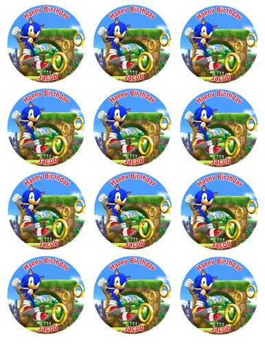 SONIC THE HEDGEHOG Edible Cake topper image decoration | eBay