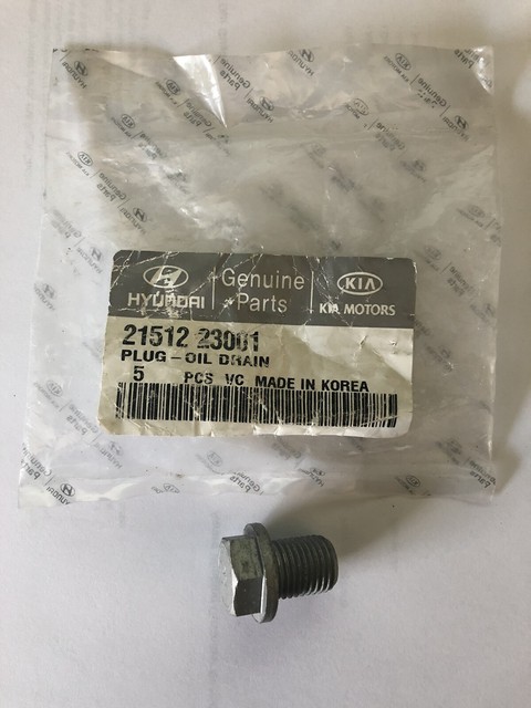 Genuine OEM 2003 Hyundai Tiberon Engine Oil Drain Plug 21512-23001 -(No ...