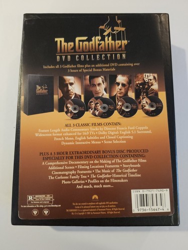 The Godfather Collection (DVD) 1 2 3 & Bonus Material Al Pacino Marlon ...
