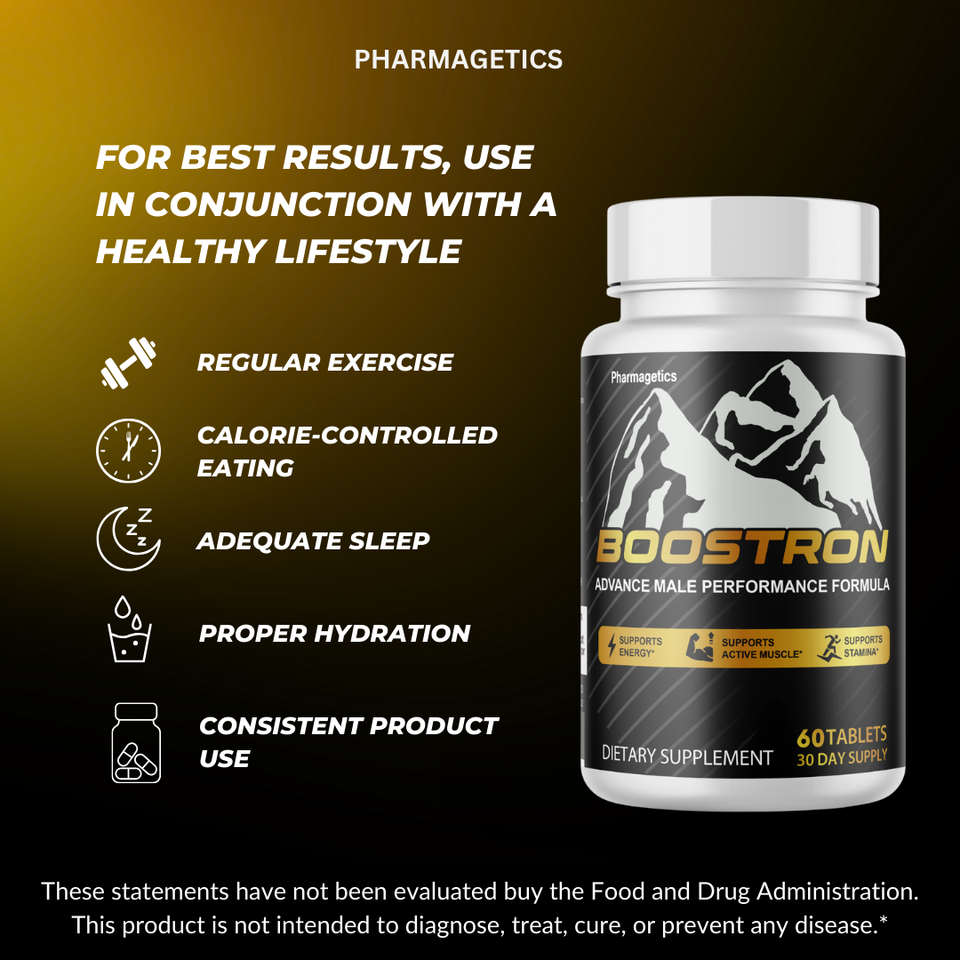 Boostron Male Performance Formula, Energy & Stamina Support- 60 Tablets ...