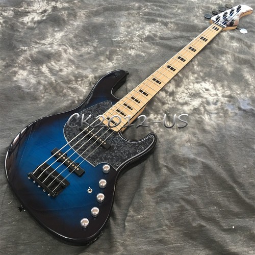Active Jabba Electric Bass Guitar Jazz Bass Style Dark Blue Flamed Top ...