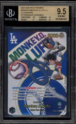 One Piece CCG Monkey.D.Luffy Dodgers X One Piece Night EB02-010 BGS 9.5 | eBay