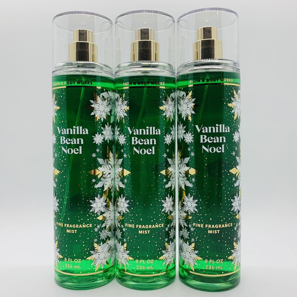 3-PCS BATH & BODY WORKS VANILLA BEAN NOEL FINE FRAGRANCE MIST SPRAY 8 ...
