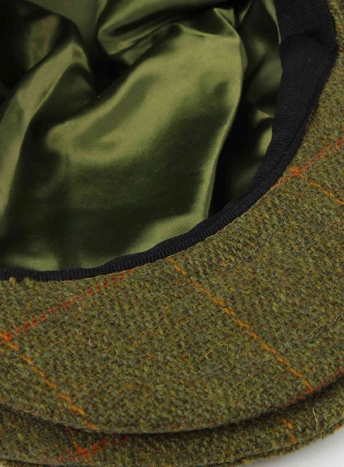 Tweed Flat Cap Wool Mens Derby Shooting Hat Teflon Coated Hunting ...