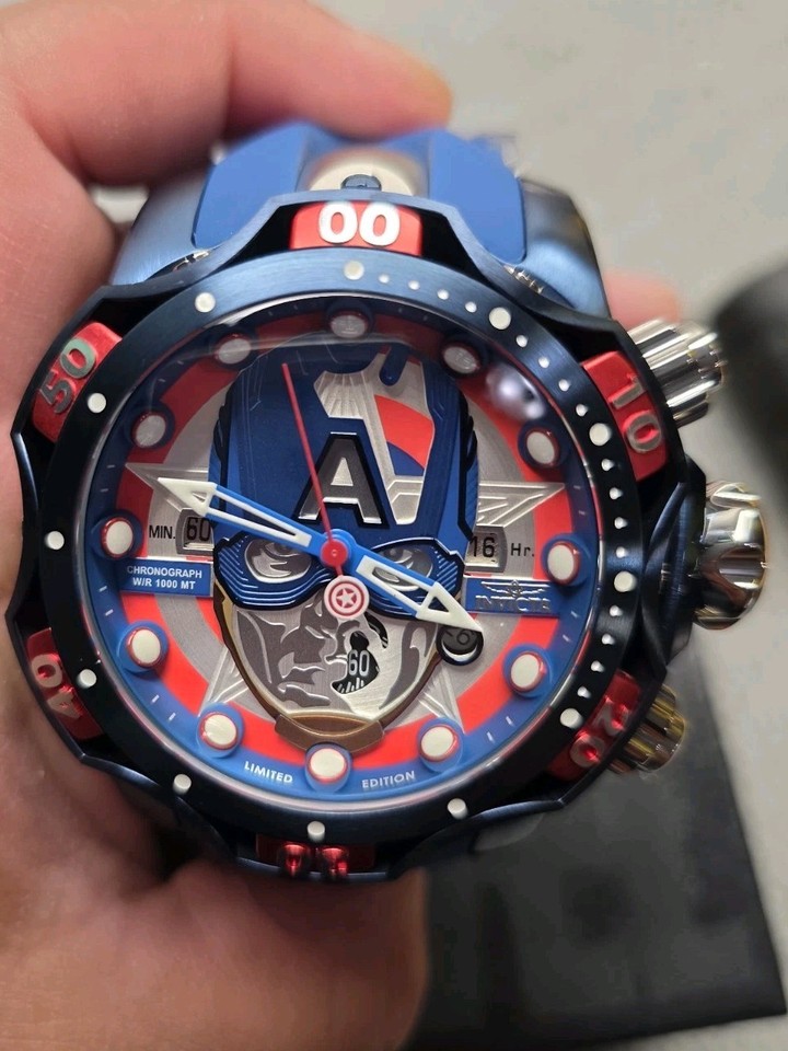 LIMITED EDITION #272 Invicta Marvel Captain America Men's Watch - 52 ...