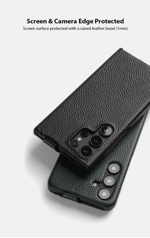 Genuine Leather Flip Case For Samsung Galaxy S25 S24 Ultra Plus ...