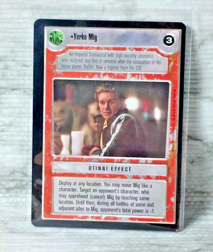 1995 Star Wars CCG Premiere Limited "YERKA MIG" Black LS MISCUT ...