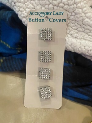Accessory Lady Button Covers. Original Packaging. Rhinestone squares | eBay