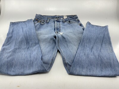 Cinch Jeans Men Black Label Loose Taper Blue Denim Distressed Worn-In ...