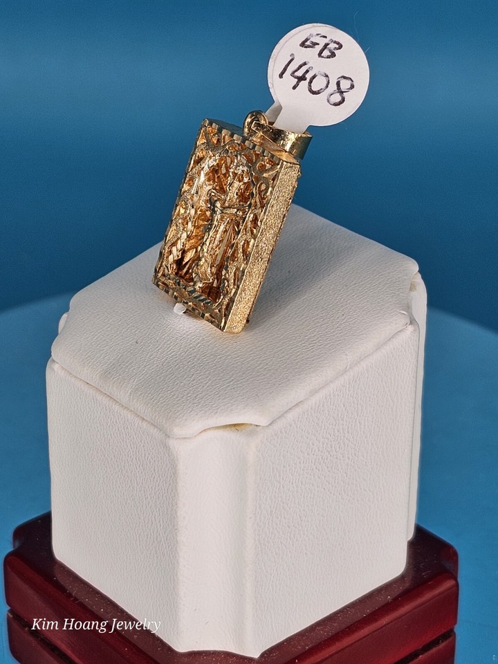 Solid 18k 3D Cross Square Pendant .8" 6.9 Grams Handmade Diamond Cut Jesus Bible | eBay