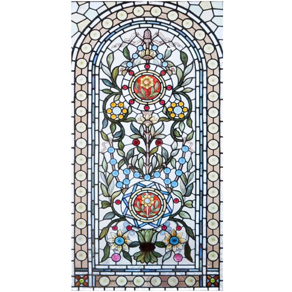 Vintage Self-adhesive Window Film Frosted Stained Privacy Glass Sticker ...
