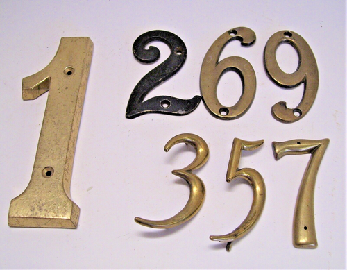 Assorted Lot of 6 Brass House Numbers and One Metal | eBay