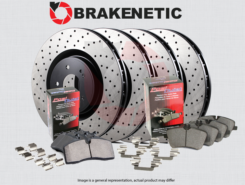 F&R BRAKENETIC Premium Drilled Brake Rotors + Ceramic Pads X5M X6M 56. ...