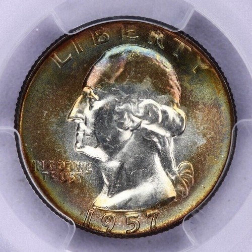 1957-D Washington Quarter 25c PCGS - MS64+ Plus Awesome color! WOW! | eBay