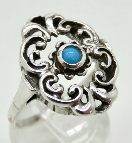 Old Beautiful 835 Silver Ring With Turquoise | eBay