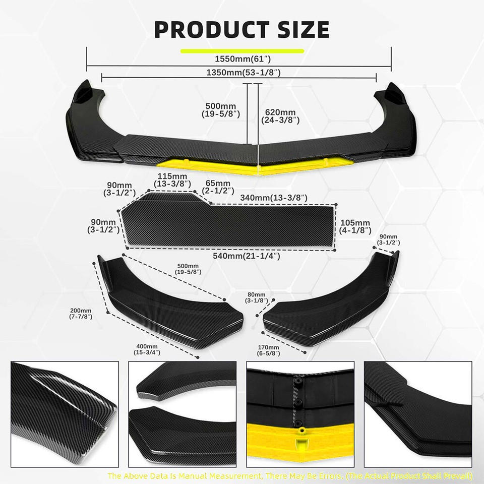 For Land Rover Range Rover Sport Carbon Fiber Front Bumper Spoiler Lip ...