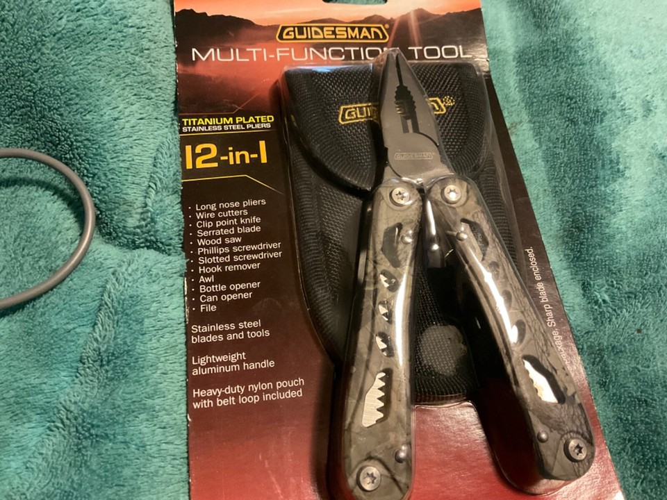 GUIDESMAN MULTI-TOOL TITANIUM PLATTED STAINLESS STEEL PLIERS 12-in-1 | eBay