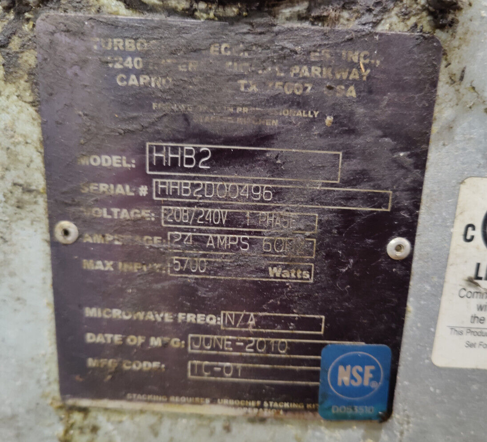 TurboChef HHB2 Convection Oven High H Batch 208/240V | eBay