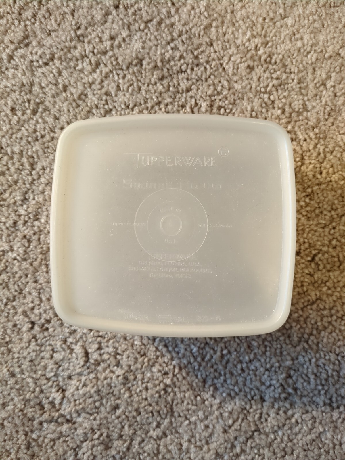 Tupperware Vintage square round container 311-7 and lid 310-6 | eBay