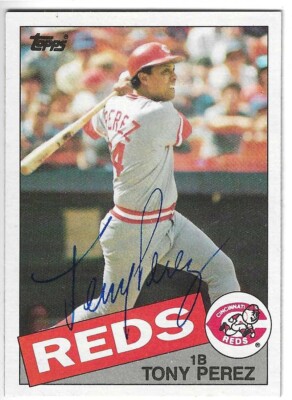 Autographed TONY PEREZ Cincinnati Reds 1985 Topps Card #675 with COA | eBay