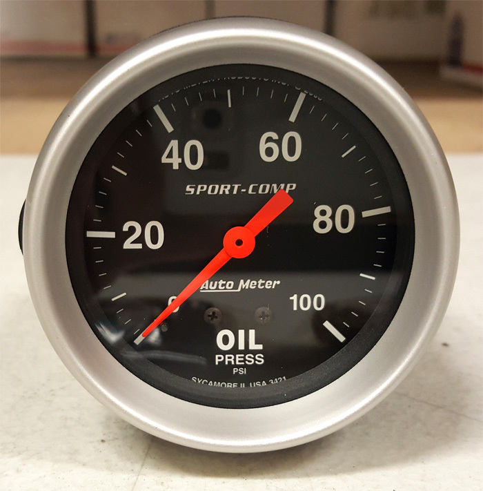 SALE Autometer 3421 Sport-Comp 2-5/8" Mechanical Oil Pressure Gauge 0 ...