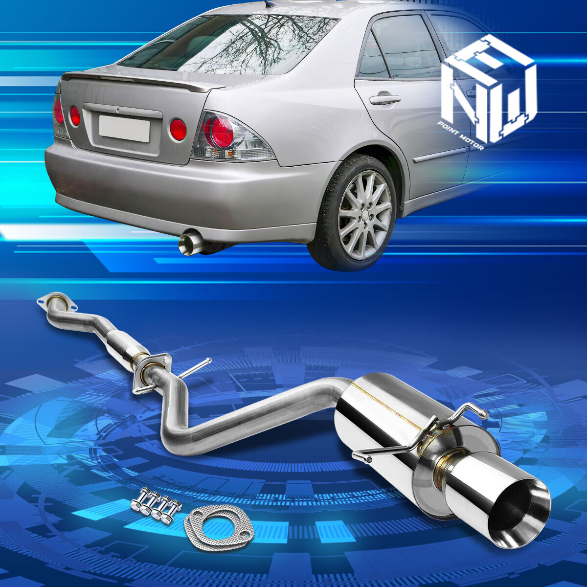 For 01-05 Lexus IS300 XE10 4" Muffler Rolled Tip Racing Catback Exhaust ...
