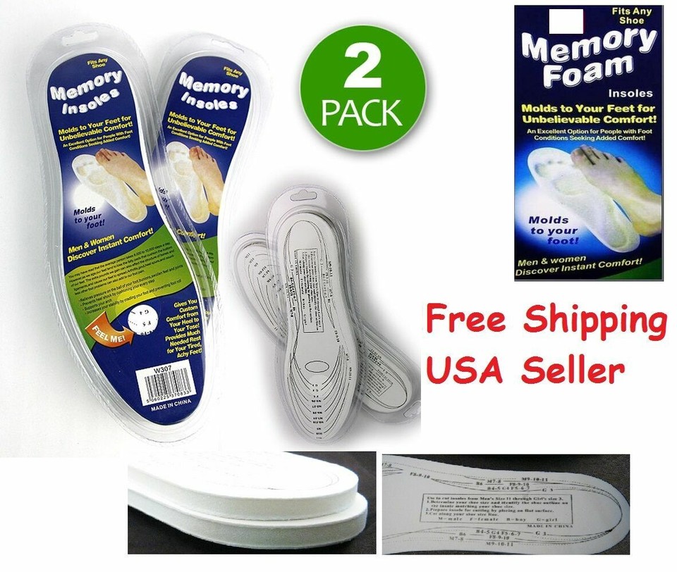 Memory Foam Work Shoe Insert Insoles Comfort Pain Relief Worksites Boot ...