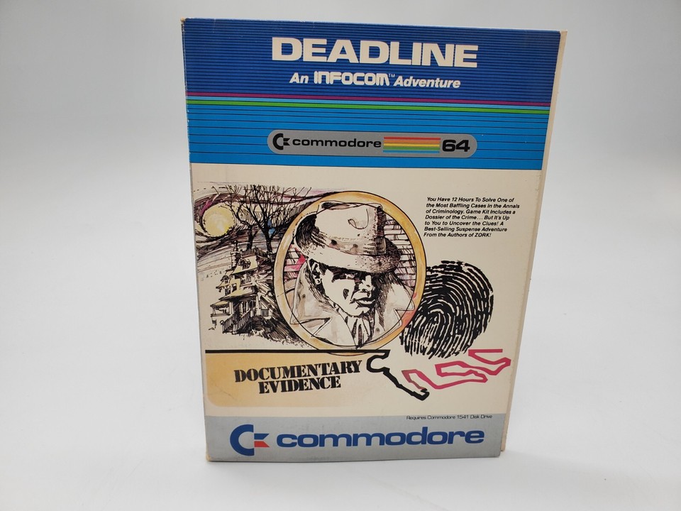 DEADLINE (INFOCOM, COMMODORE 64, 1982, 5.25 FLOPPY) CIB -TESTED WORKS ...