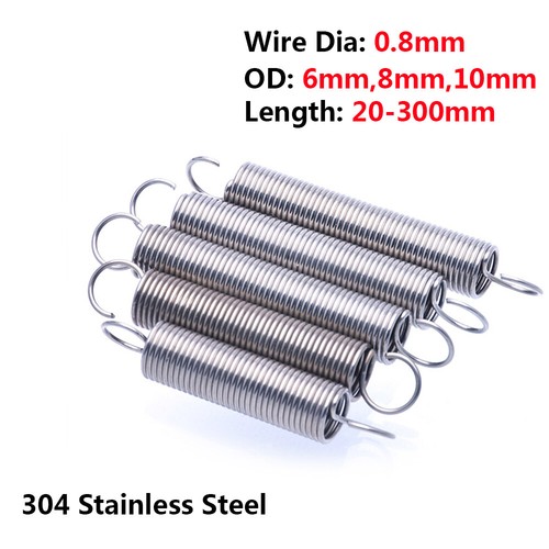 Wire Dia 0.8mm O.D 6-10mm Expansion Tension Extension Springs Hook End ...