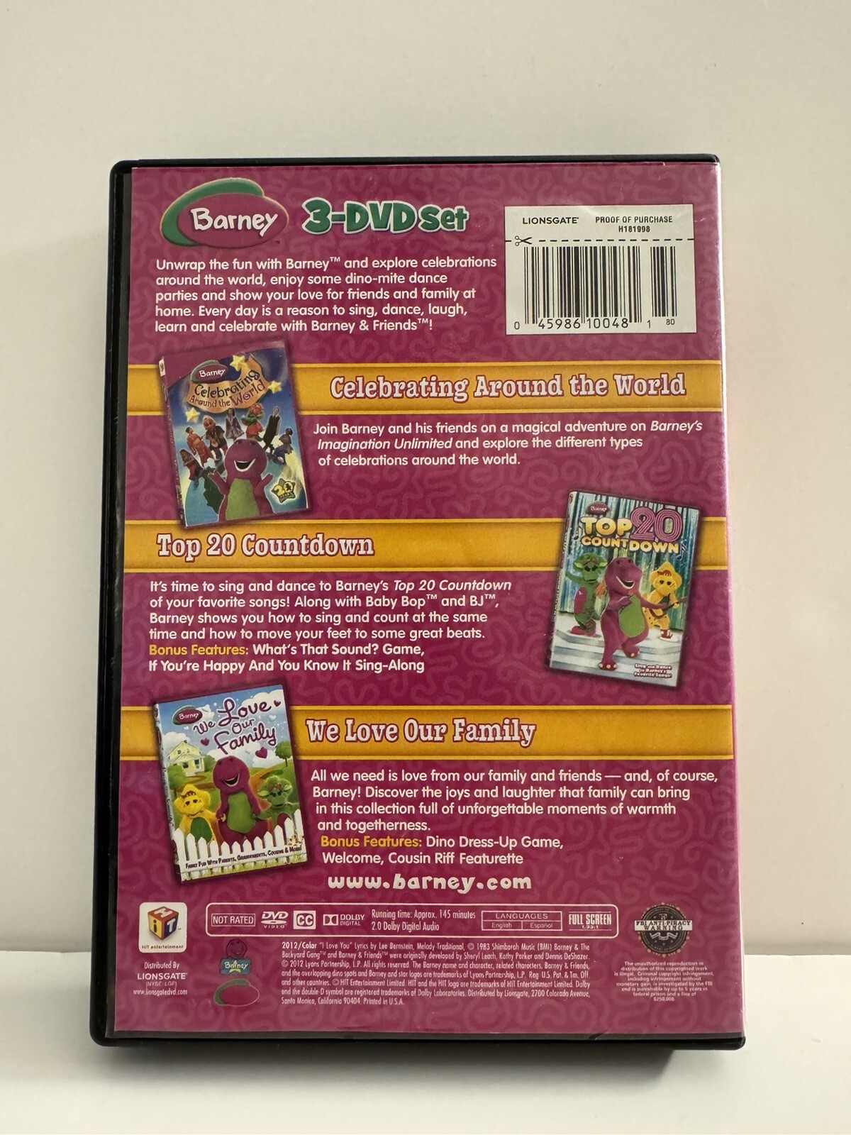Celebrate With Barney 3-DVD Set - DVD w/ bonus features. 45986100481| eBay