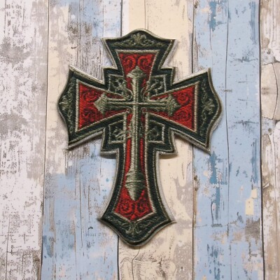 Knight Templar Patch Iron-on Applique Christian Badge Cross Crusader ...