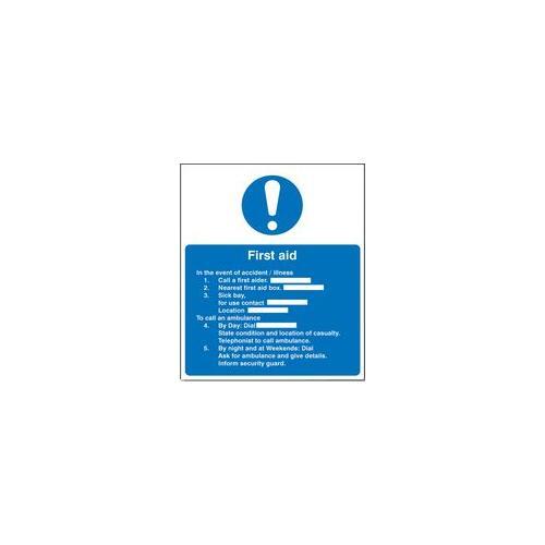 GA56985 SIGN, FIRST AID ACTION, Self Adhesive Vinyl , 26020H | eBay