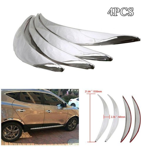 4PCS Chrome Car SUV Wheel Eyebrow Arch Protector Trim Lips Fender ...