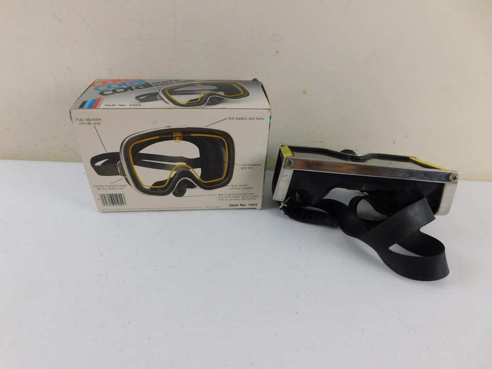 Vintage CORAL #1055 Piranha Swim SCUBA Diving Snorkeling Mask NEW for ...
