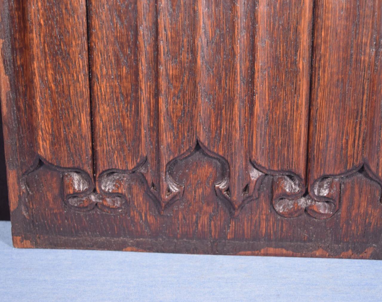 Pair of Gothic Linen Fold Carved Panels/Trim in Solid Oak Wood | eBay