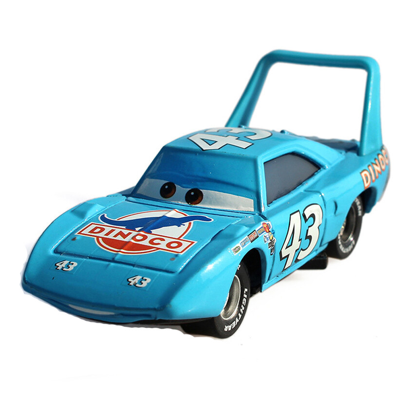 Diecast Model Car Disney Pixar Cars Blue Lightning McQueen Dinoco King ...