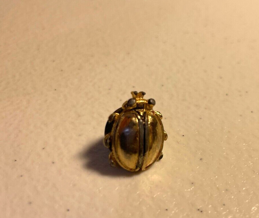Vintage Golden Bug Beetle Ladybug Lapel pin brooch ti… - Gem