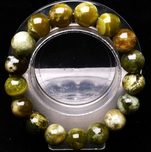 12.5mm Genuine Natural Green Hiddenite Gemstone Crystal Round Beads ...