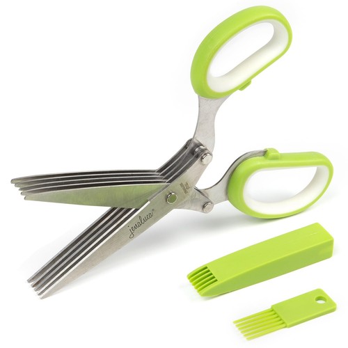 5 Blade Herb Scissors - Salad Scissors - Cut & Chop Fresh Herbs & Leafy ...