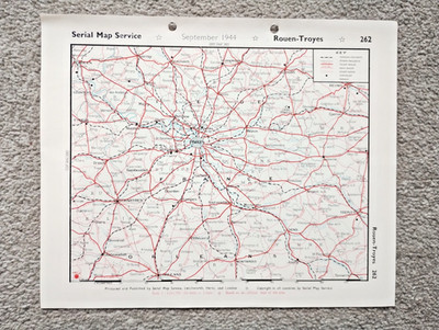 Rouen to Troyes : France - 1944 Vintage WW2 Serial Map Service Map ...
