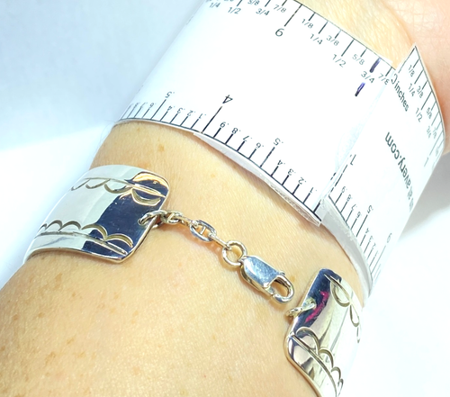 Sterling Native American Henry Baca Inlaid Turquoise & Coral Cuff 2 3/8 ...