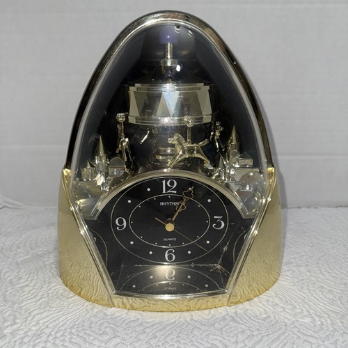 Rare Vintage Rhythm Clock Magic Motion Fantasy Japan Carousel Horses ...