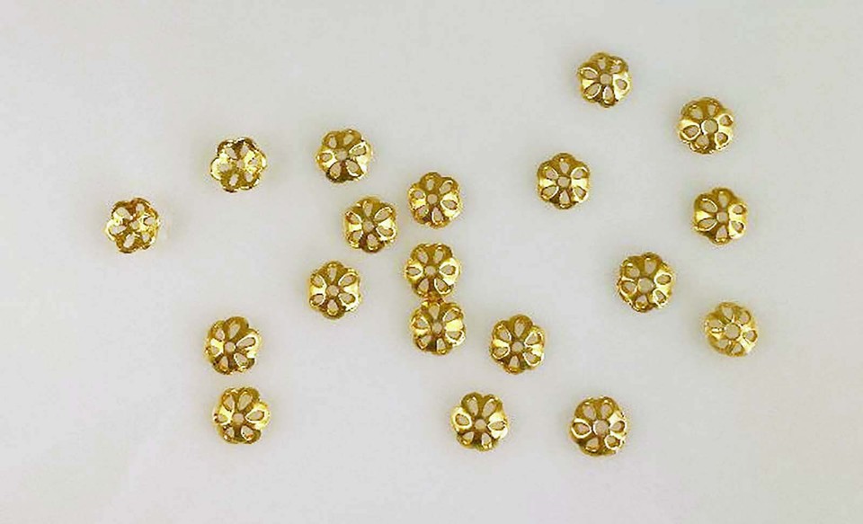 Vermeil Sterling Silver Bead Caps 8mm Orphan Lot Open | eBay