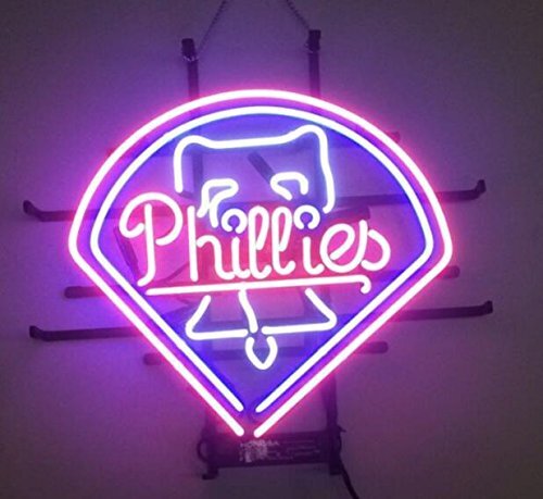 Philadelphia Phillies 20"x16" Neon Sign Bar Lamp Glass Hanging Club ...