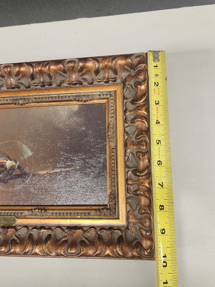 Barrie AF Clark Museum repro oil canvas framed "Spitfire" aircraft war ...