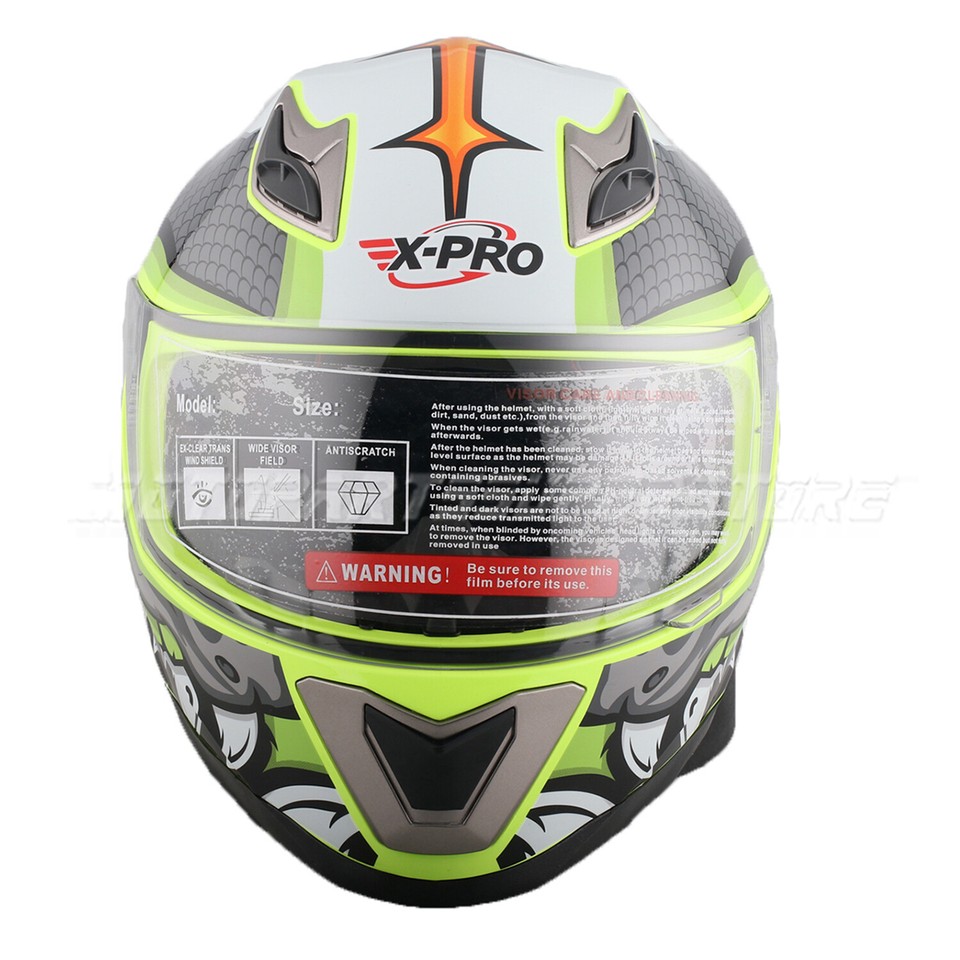 X-PRO Motorcycle Full Face Helmet Adult Street Bike Helmets DOT ...