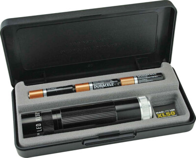 Mag-Lite 3AAA Battery Cell XL50 White LED Black Aluminum Body ...