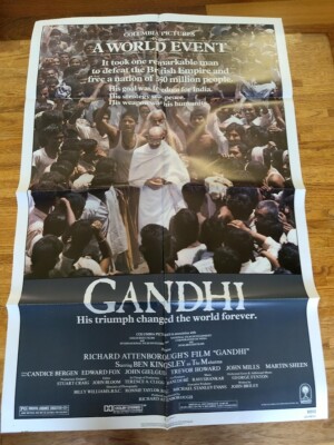 Original 1982 GANDHI MOVIE POSTER Litho Ben Kingsley HBO Guide Martin ...