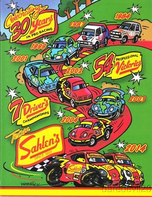 2014 Team Sahlen Porsche Cayman ST 30th Anniversary IMSA CTSC postcard ...