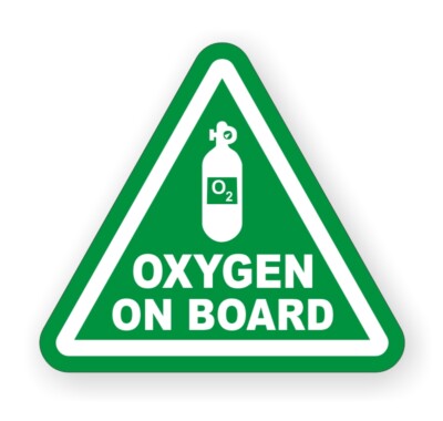 2-inch Oxygen On Board Triangle Vinyl Decal Sticker Label Camper 4x4 ...